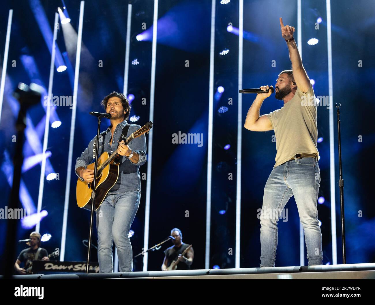 Dan + Shay perform during day 1 of the CMA Fest at Nissan Stadium on ...