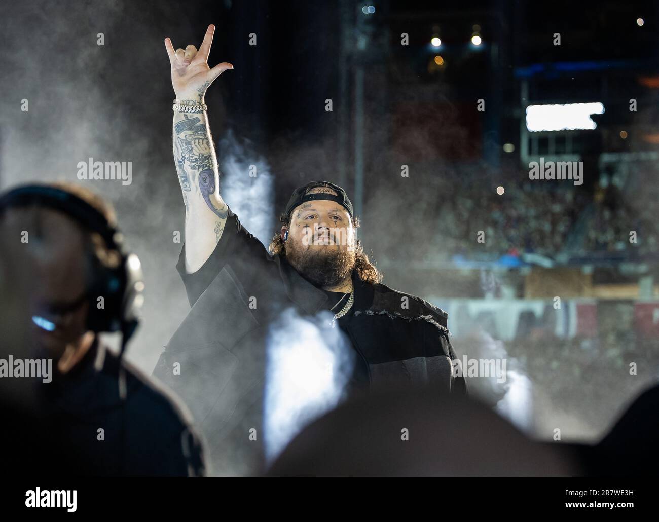 Jelly Roll performs during day 2 of the CMA Fest at Nissan Stadium on ...
