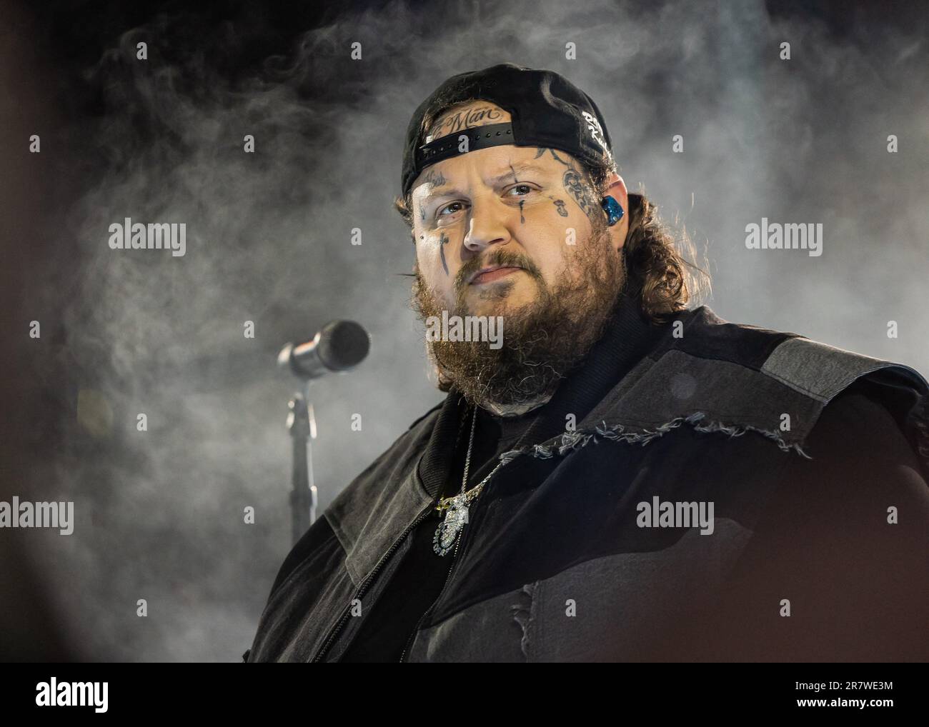 Jelly Roll performs during day 2 of the CMA Fest at Nissan Stadium on ...