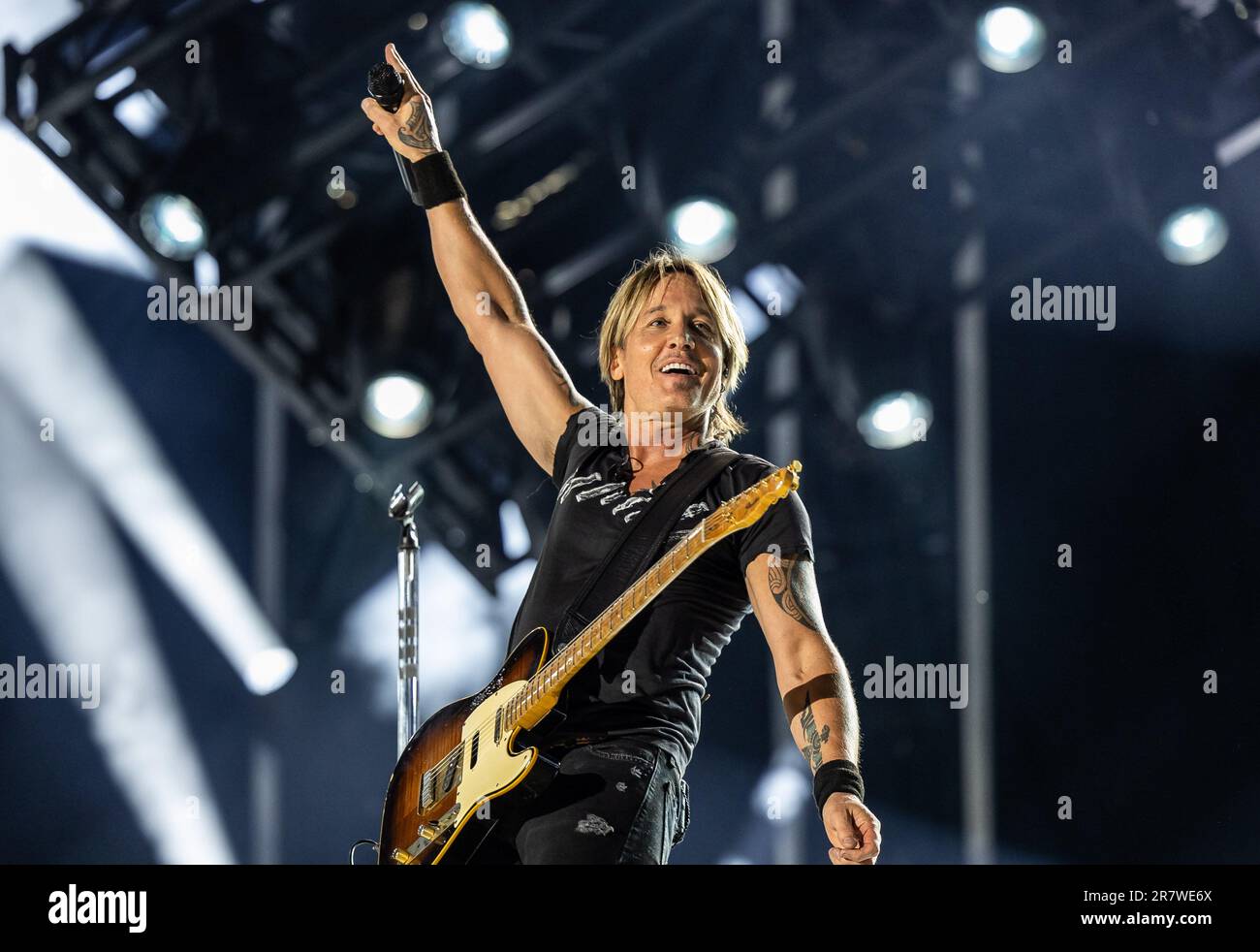 Keith Urban performs during day 2 of the CMA Fest at Nissan Stadium on ...