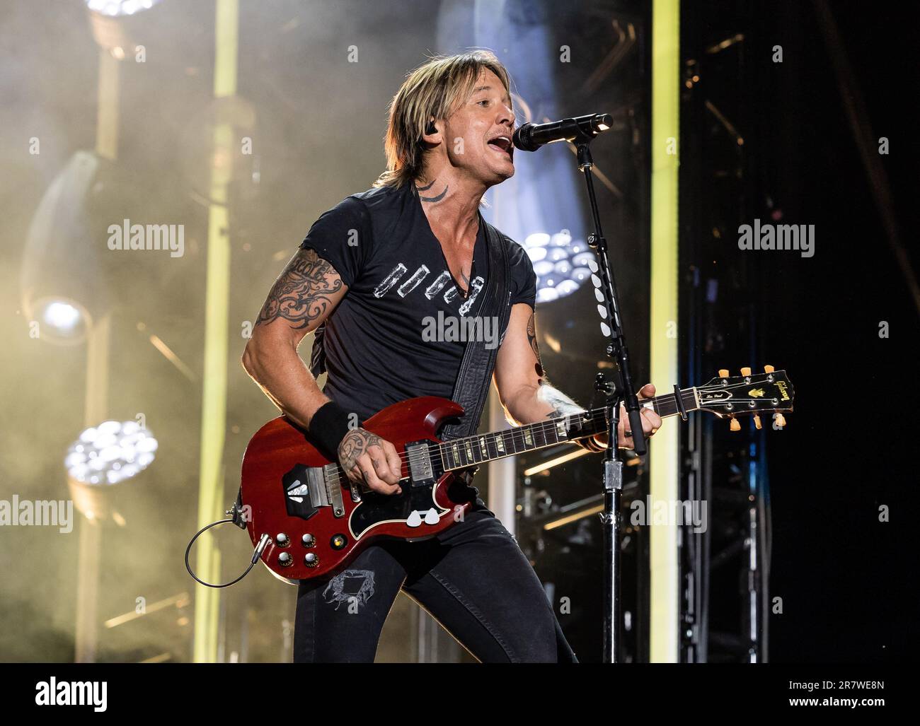 Keith Urban performs during day 2 of the CMA Fest at Nissan Stadium on ...