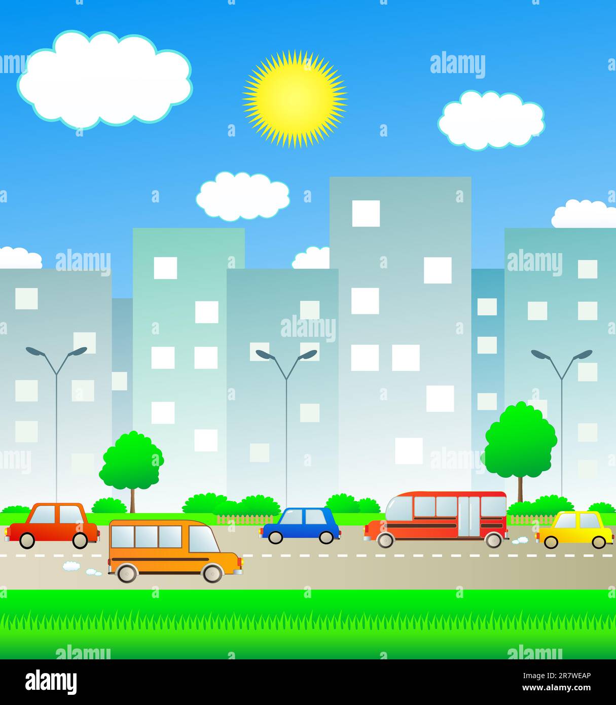 Daytime in summer summertime Stock Vector Images - Alamy