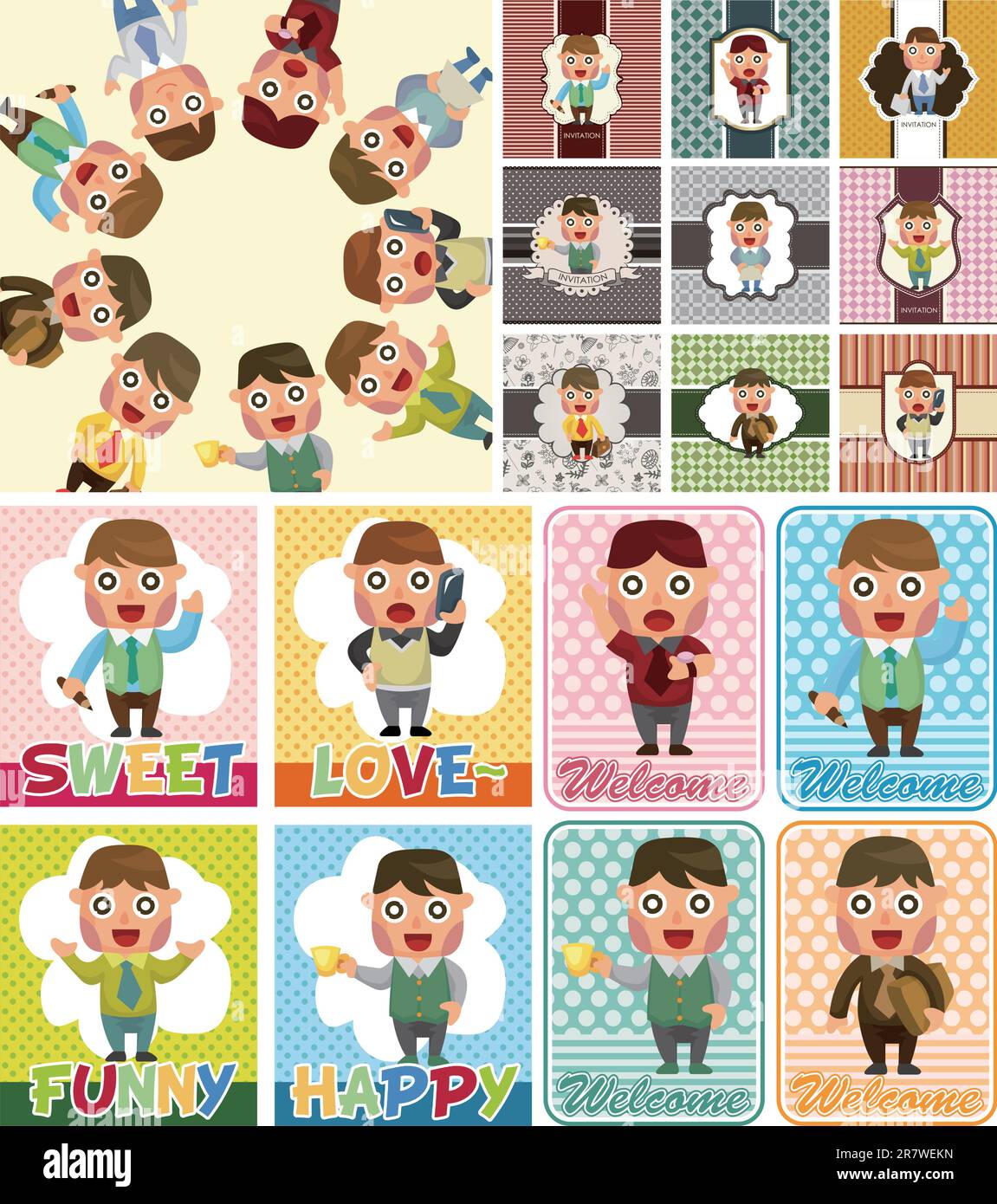 Cartoon office worker card Stock Vector Image & Art - Alamy