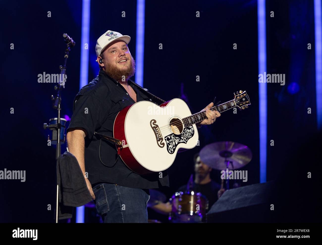 Luke Combs performs during day 1 of the CMA Fest at Nissan Stadium on ...