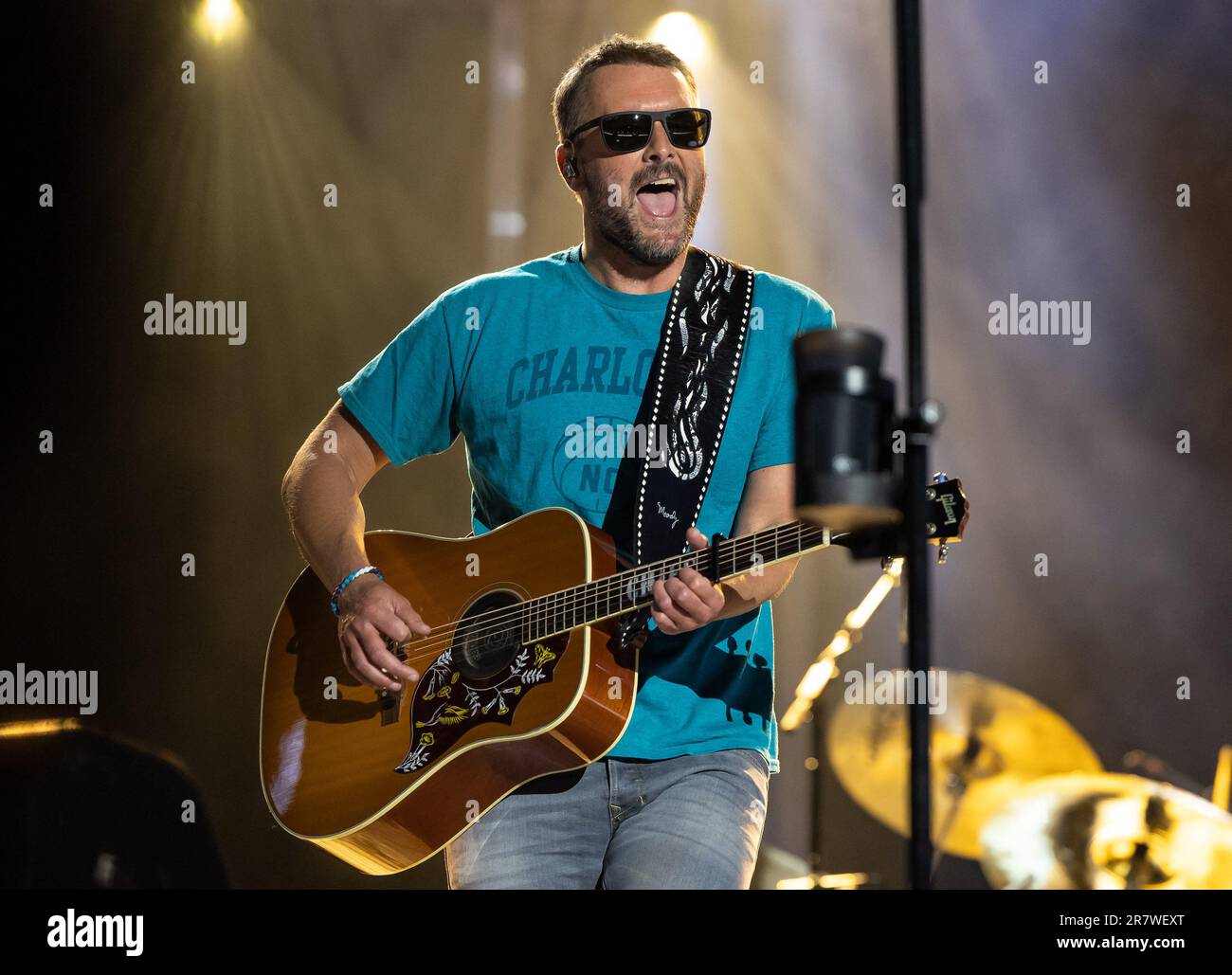 Eric Church performs during day 3 of the CMA Fest at Nissan Stadium on ...