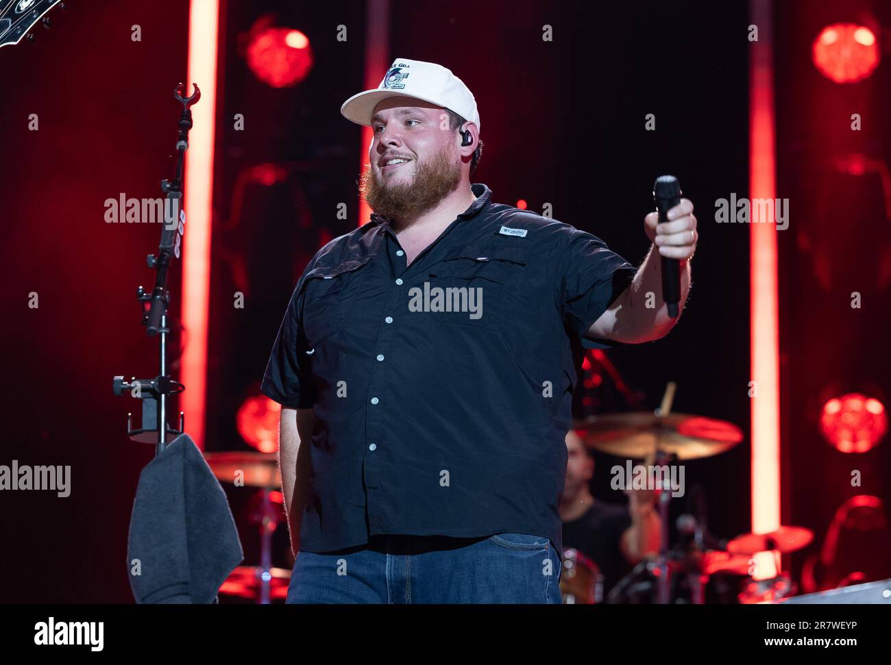 Luke Combs performs during day 1 of the CMA Fest at Nissan Stadium on ...
