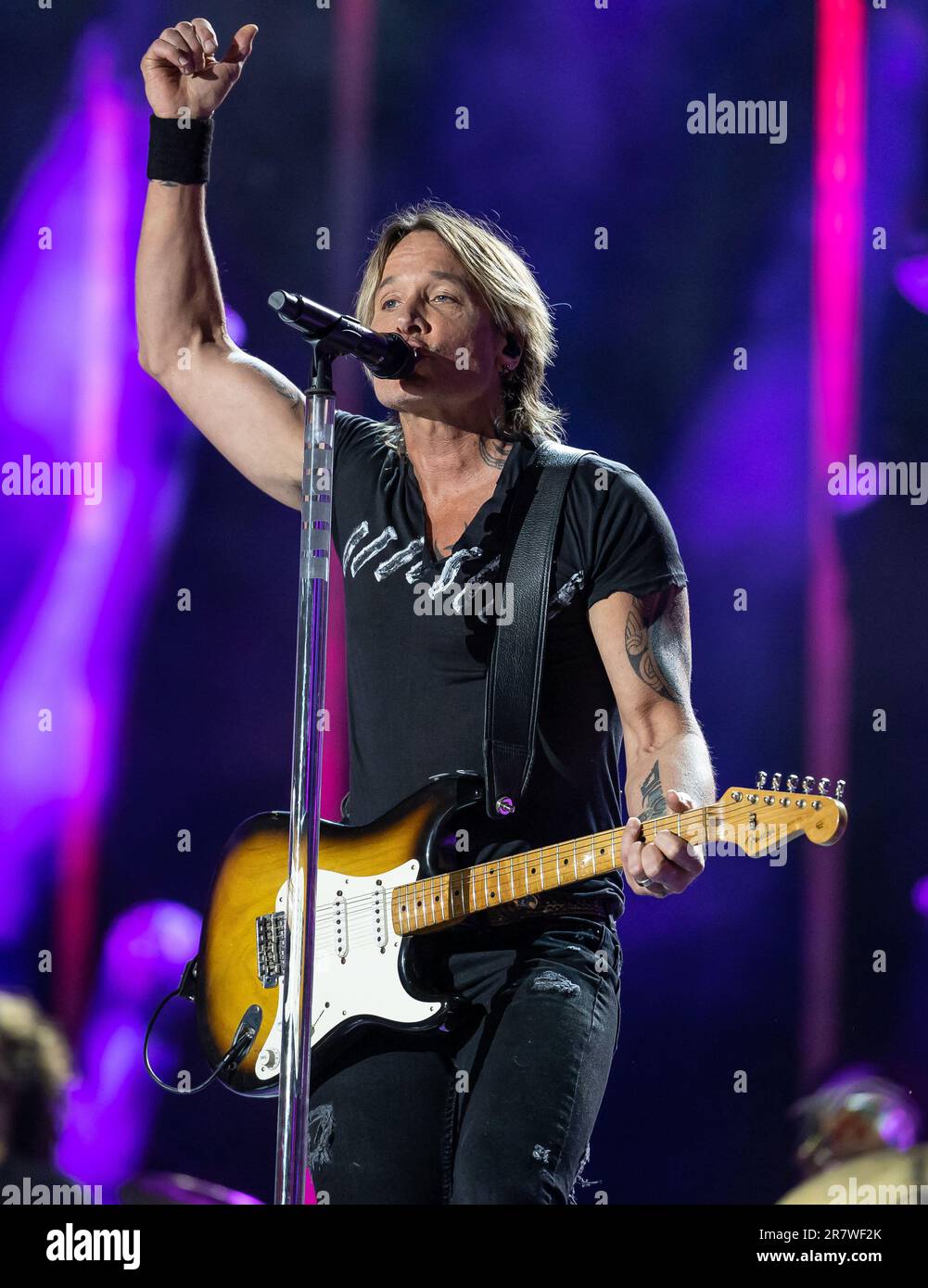 Keith Urban performs during day 2 of the CMA Fest at Nissan Stadium on ...