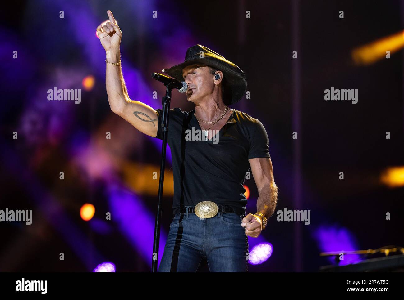 Tim McGraw performs during day 4 of the CMA Fest at Nissan Stadium on ...