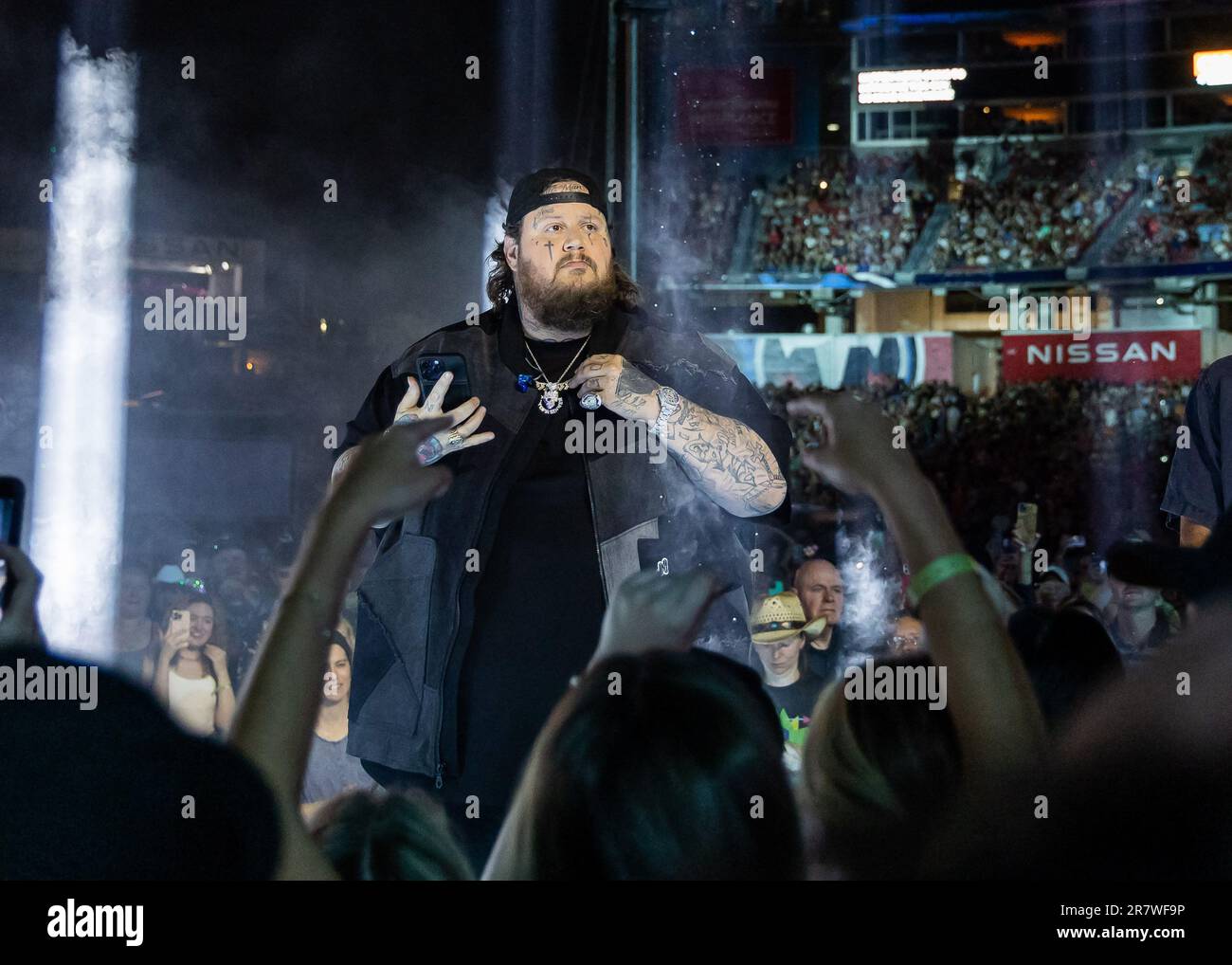Jelly Roll performs during day 2 of the CMA Fest at Nissan Stadium on ...