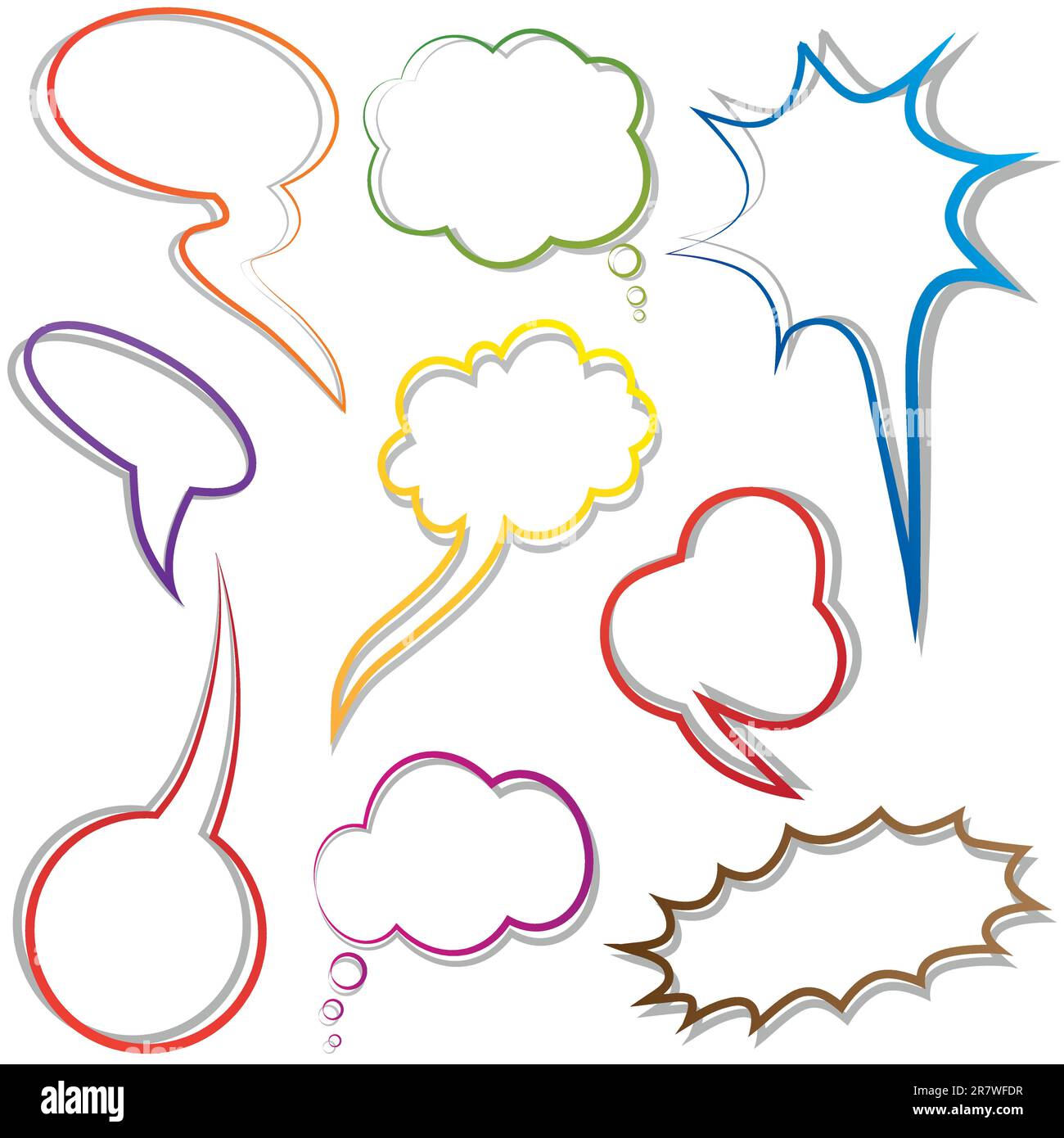 Speech and thought bubble. Dialog cloud. Vector illustration. Elements ...