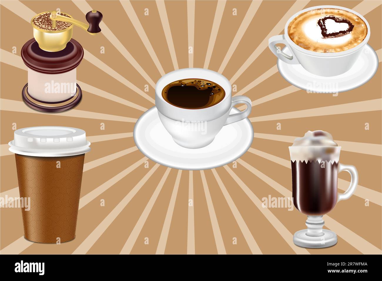 Realistic Vector Coffee Cups-all editable,all vector Stock Vector Image ...