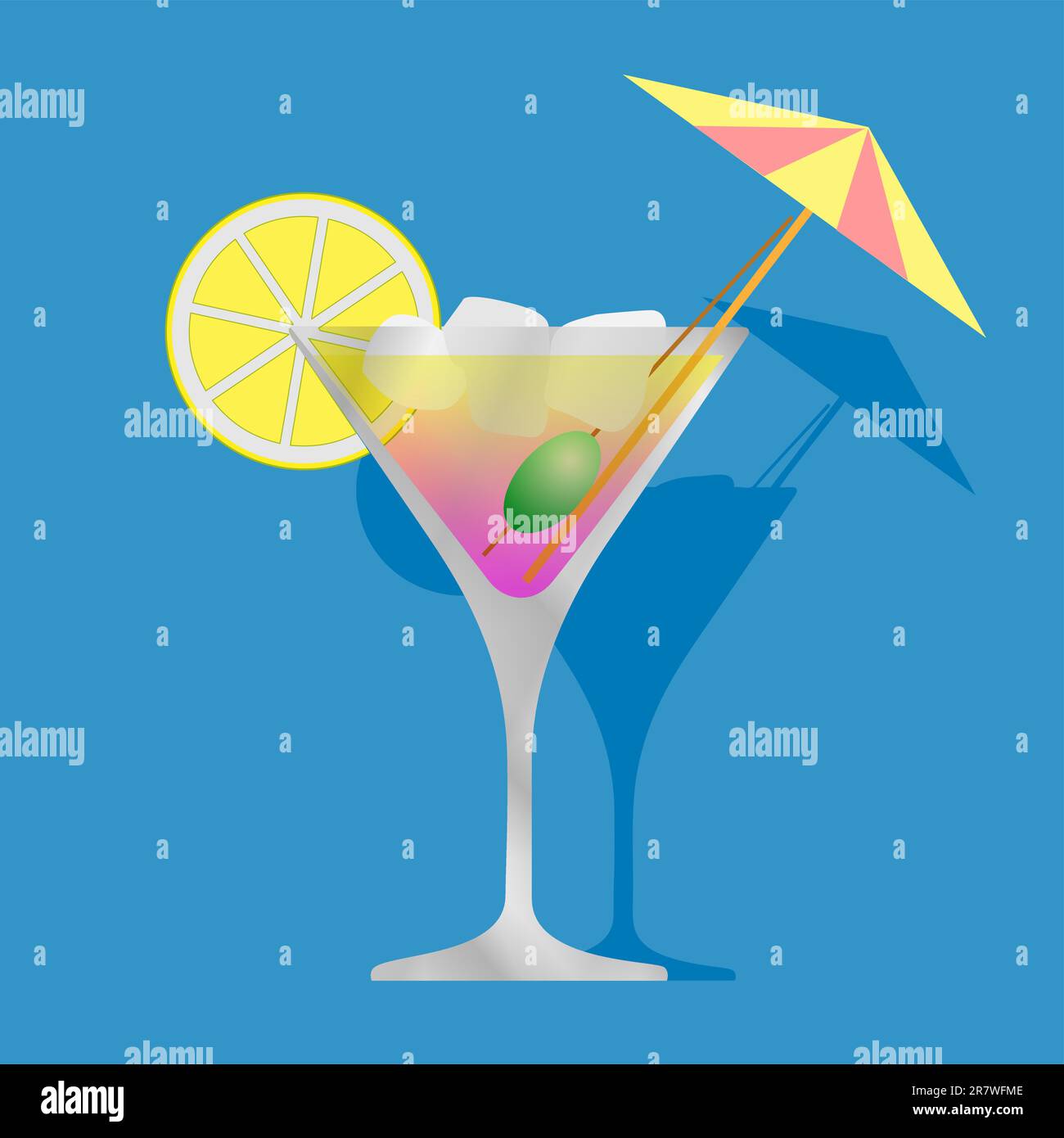 Lemon drink ice illustration Stock Vector Images - Alamy