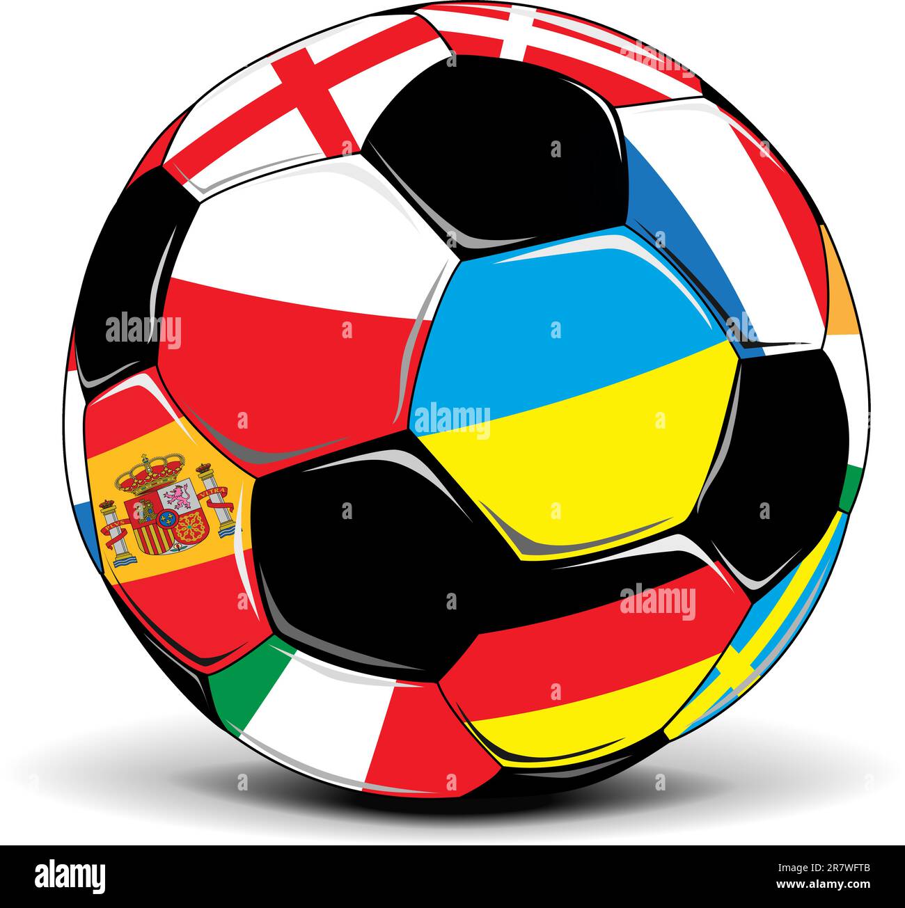 illustration of a soccer ball with flags, eps 8 vector Stock Vector ...