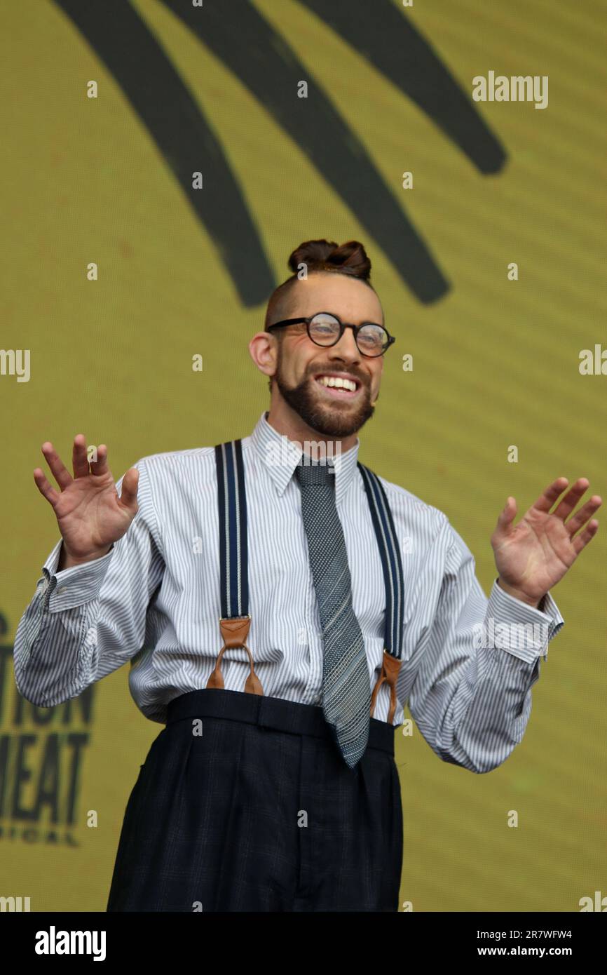 The cast of the musical Operation Mincemeat perform live on stage at ...