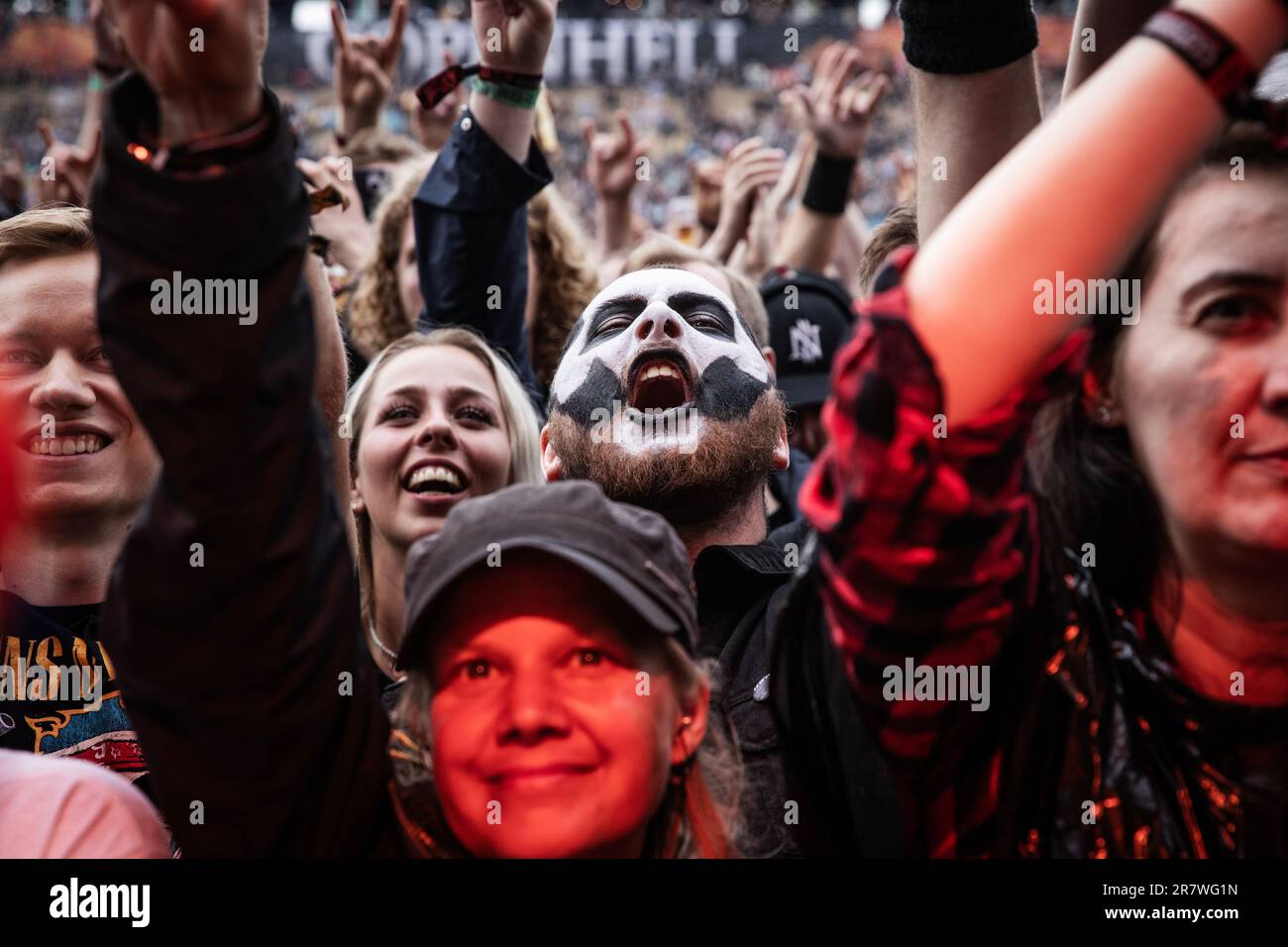 Copenhagen, Denmark. 17th June, 2023. Concert goers attend a live ...