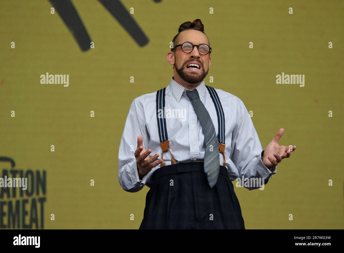 The cast of the musical Operation Mincemeat perform live on stage at ...