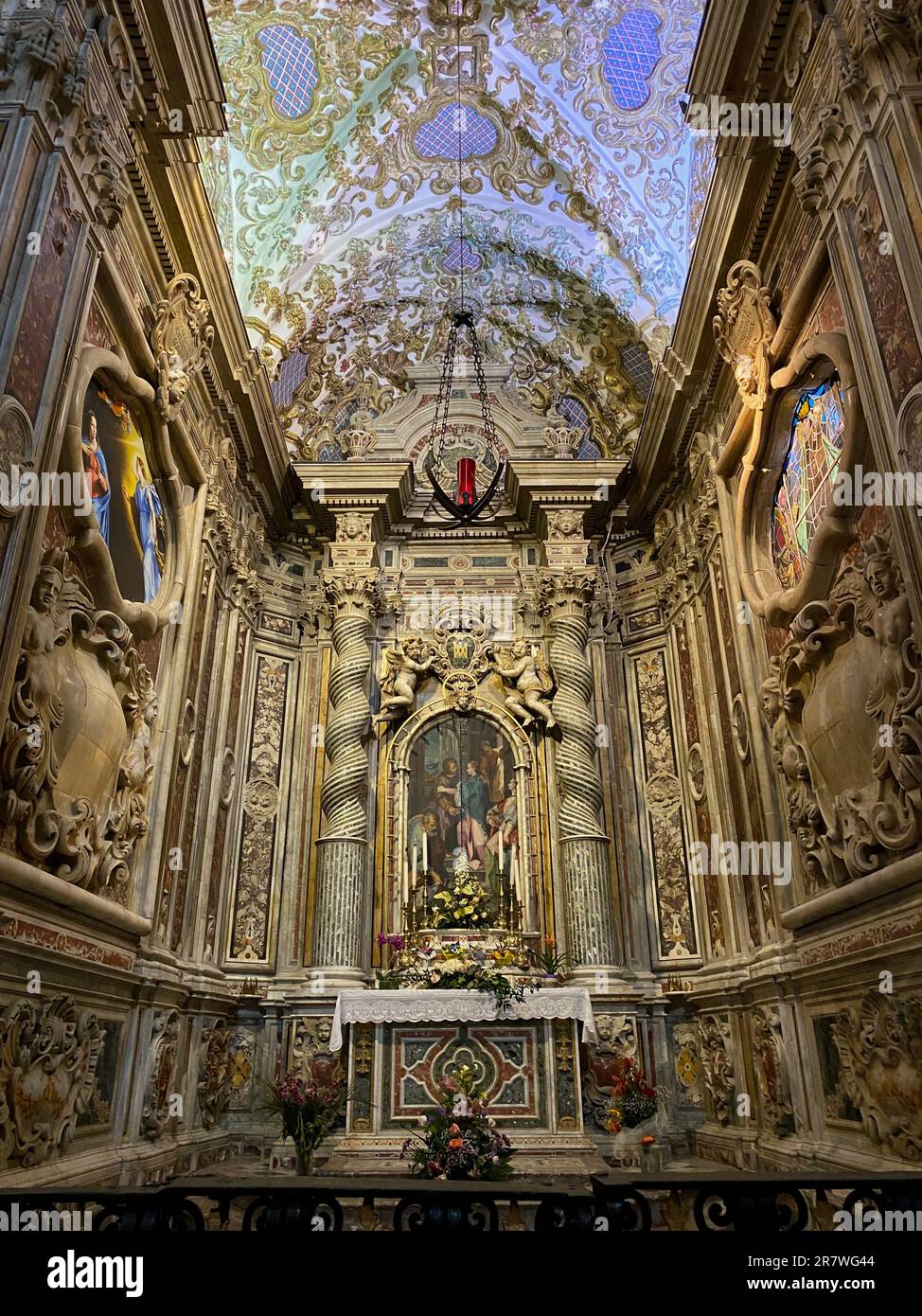 Scenic altar view of the Sicilian Baroque and Gothic style Cattedrale ...