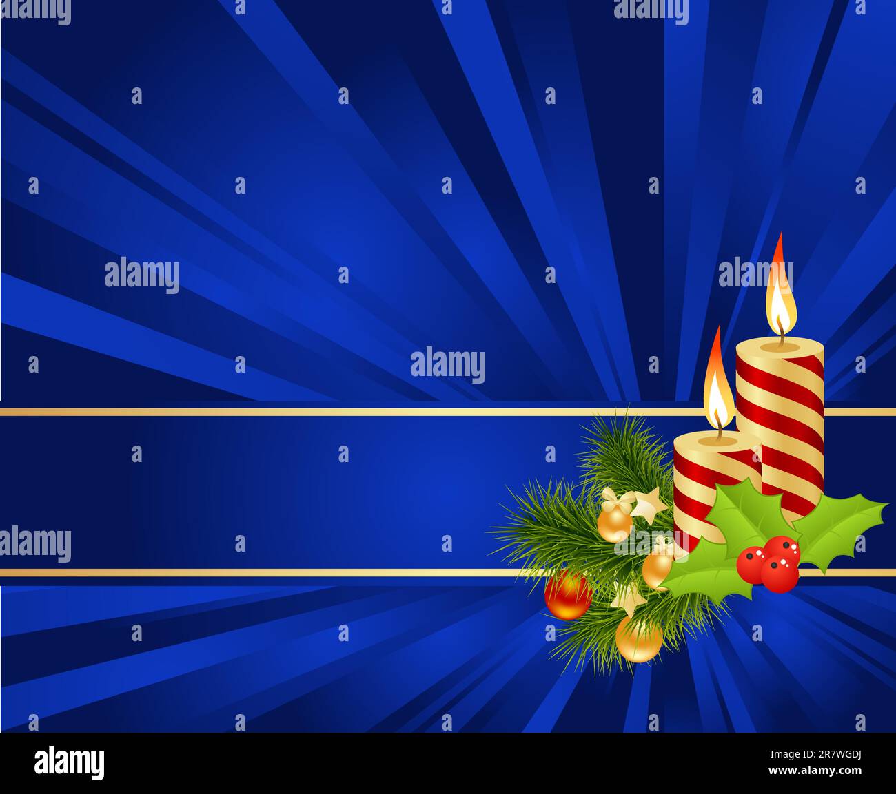 Blue background with christmas decorations. Vector illustration Stock ...