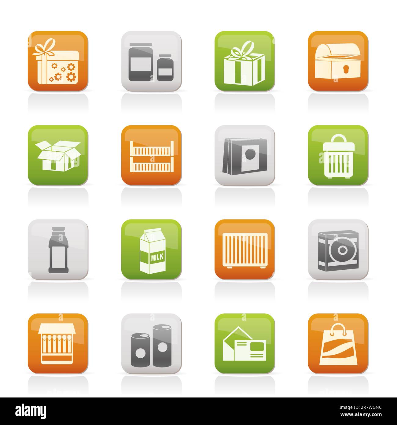 different kind of package icons - vector icon set Stock Vector Image ...