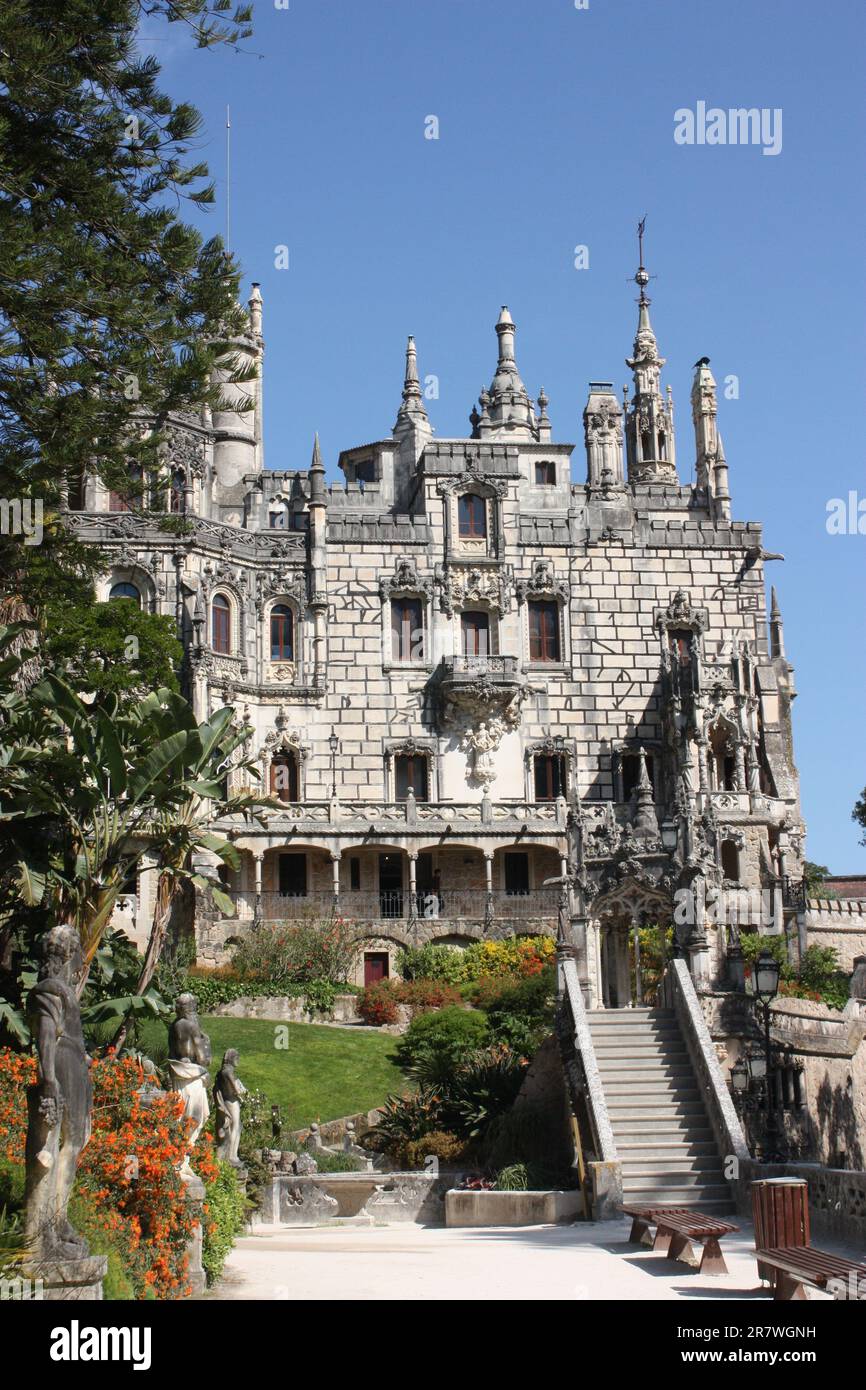 The main palace at Quinta da Regaleira, Sintra, Portugal Stock Photo ...