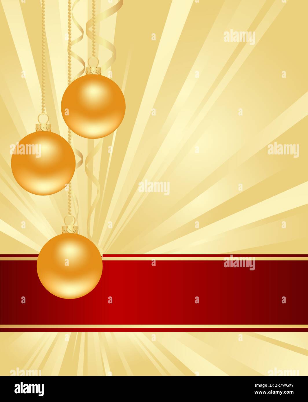 Gold background with christmas decorations. Vector illustration Stock ...