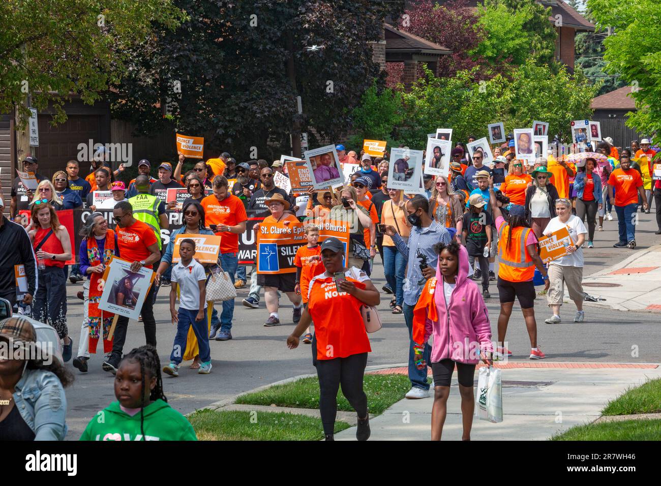 Detroit, Michigan, USA. 17th June, 2023. People join a Silence the ...
