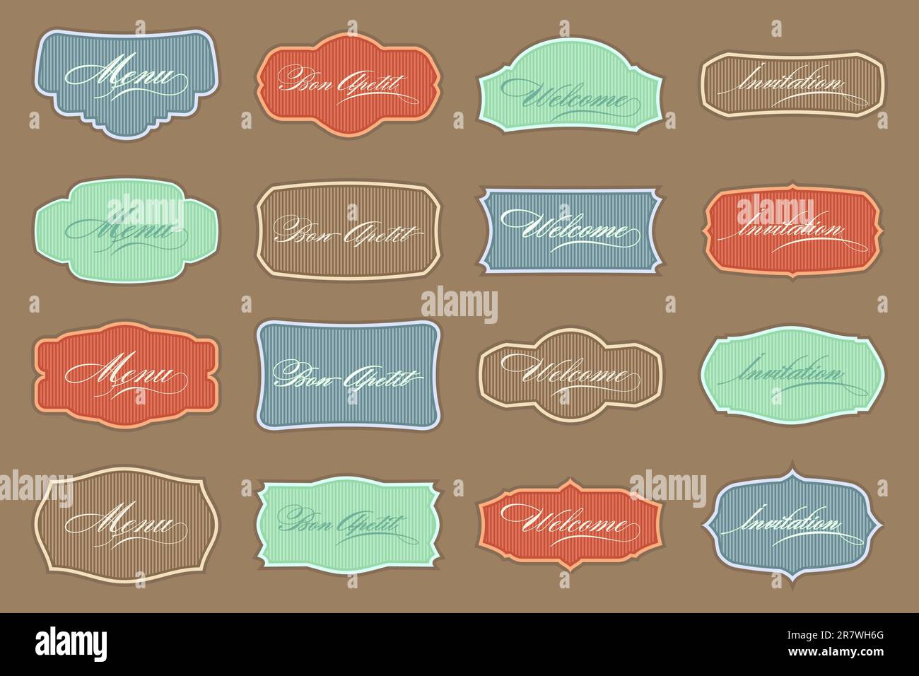 Nice labels set in retro style Stock Vector Image & Art - Alamy
