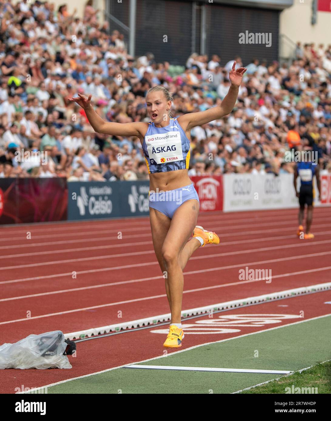 Maja Åskag of Sweden competing in the women’s triple jump at the Oslo ...