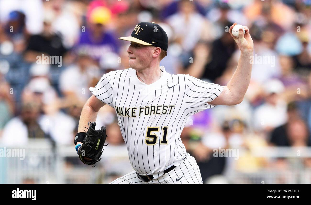 Wake Forrest's Sean Sullivan (51) pitches against Stanford in the sixth ...