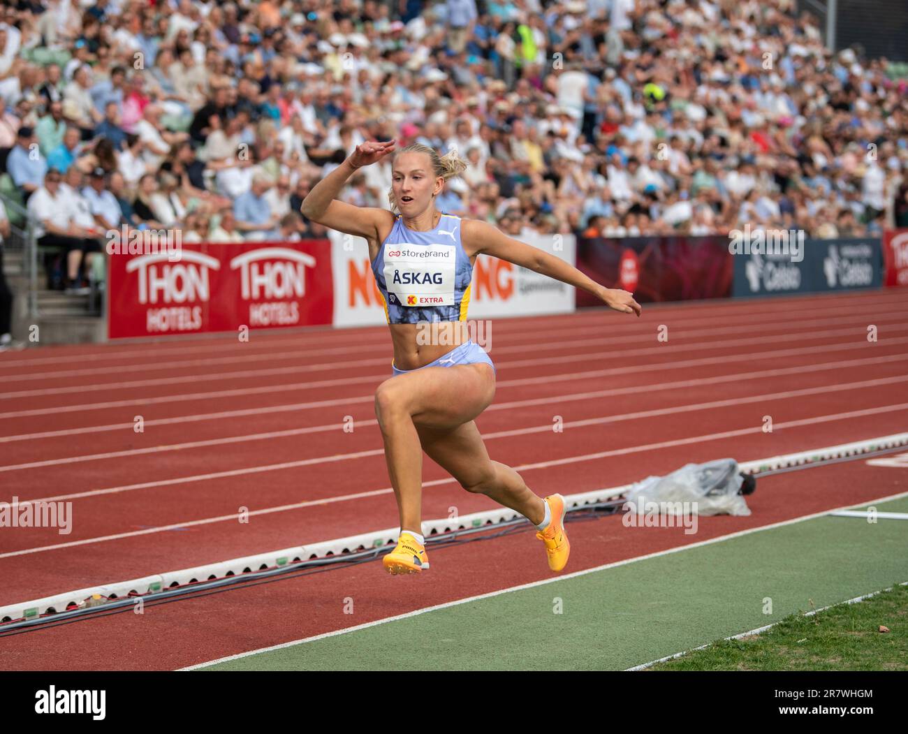 Maja Åskag of Sweden competing in the women’s triple jump at the Oslo ...