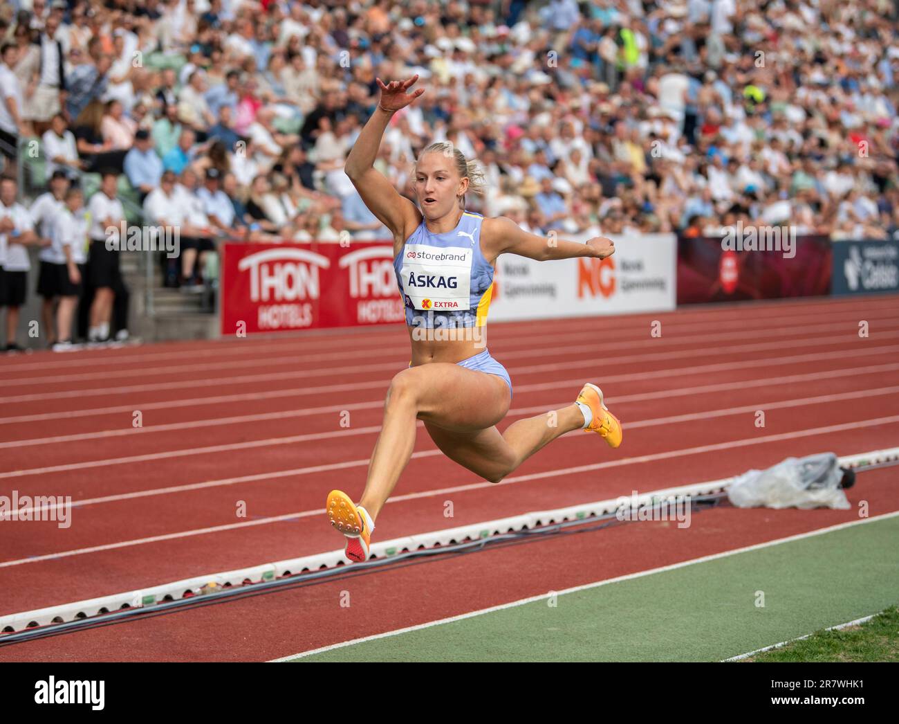 Maja Åskag of Sweden competing in the women’s triple jump at the Oslo ...