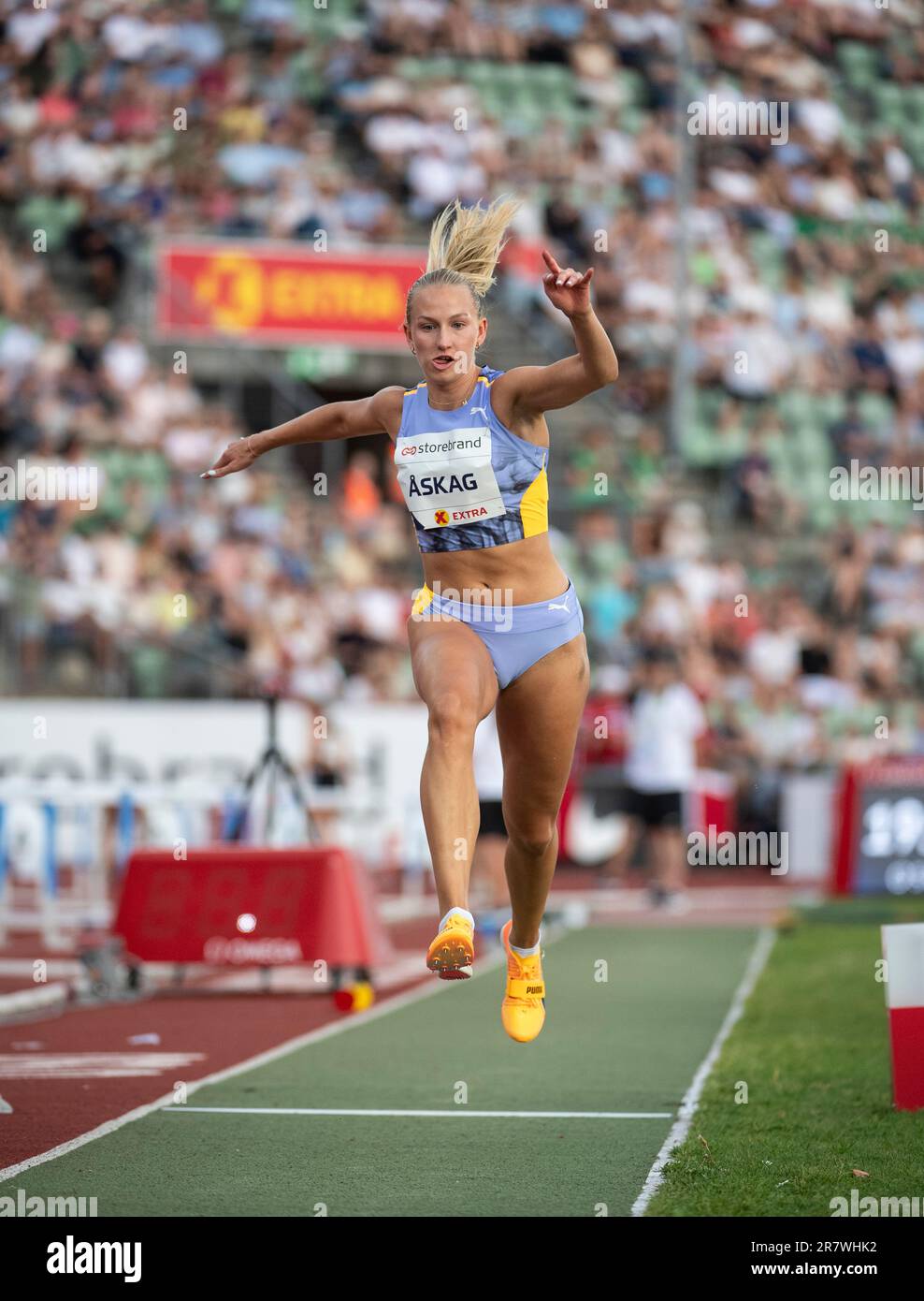 Maja Åskag of Sweden competing in the women’s triple jump at the Oslo ...