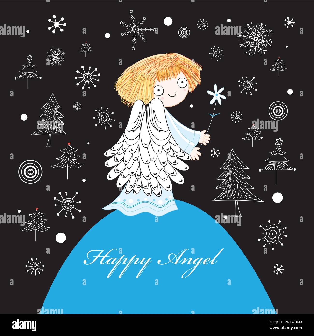 Angel and tree silhouette painting hi-res stock photography and images ...