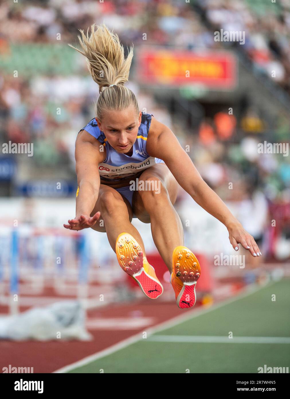 Maja Åskag of Sweden competing in the women’s triple jump at the Oslo ...