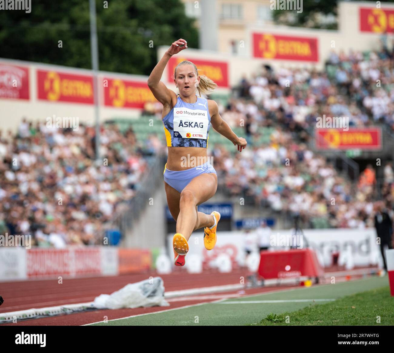 Maja Åskag of Sweden competing in the women’s triple jump at the Oslo ...