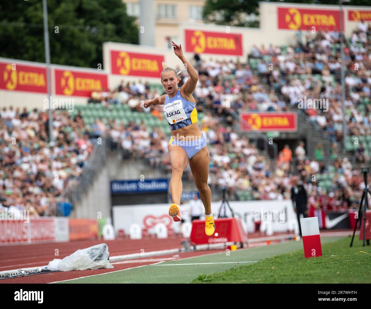 Maja Åskag of Sweden competing in the women’s triple jump at the Oslo ...