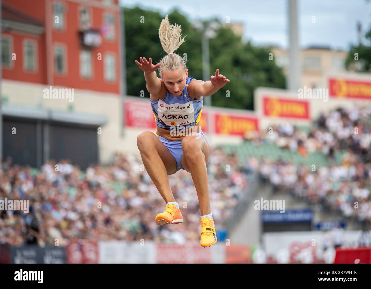 Maja Åskag of Sweden competing in the women’s triple jump at the Oslo ...