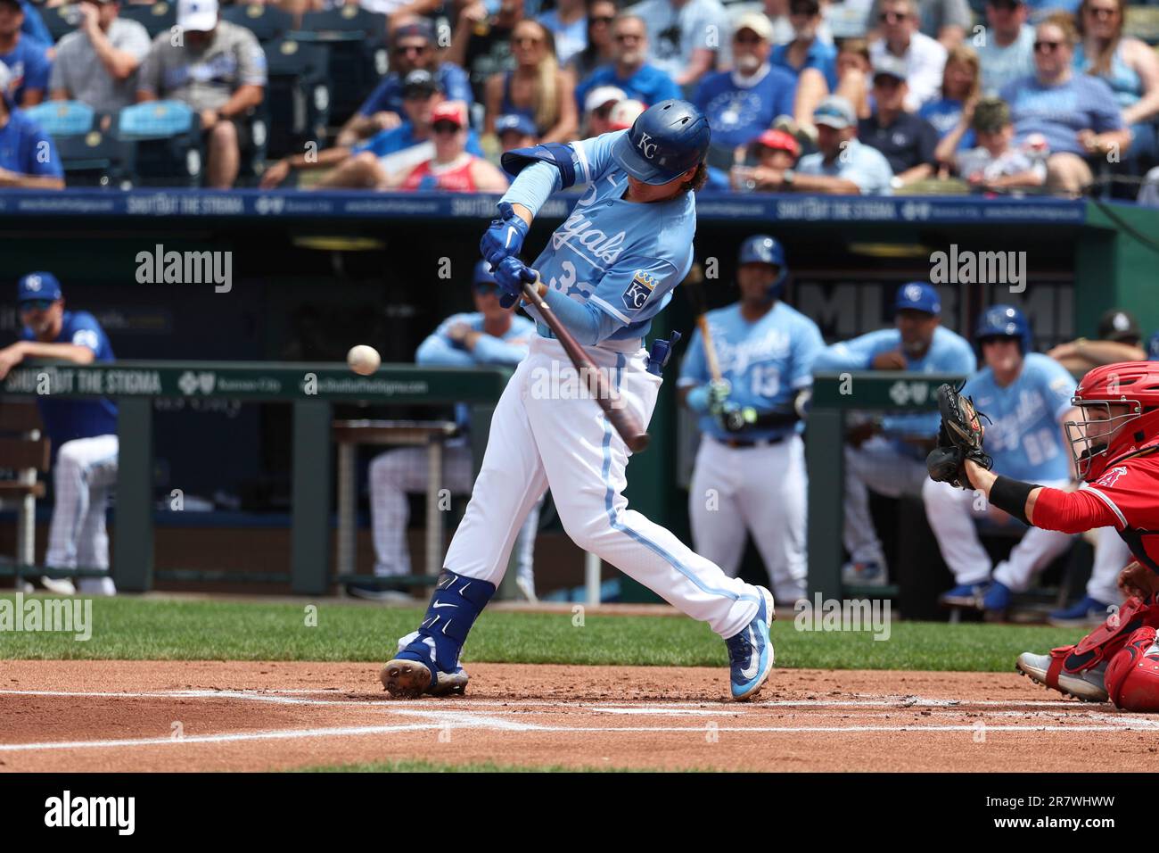 KANSAS CITY, MO - JUNE 17: Kansas City Royals first baseman Nick Pratto ...