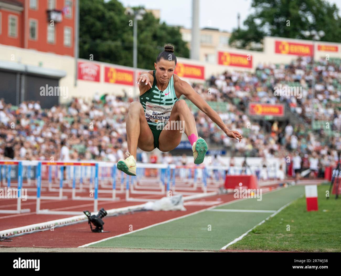 Maryna Bekh-Romanchuk of Ukraine competing in the women’s triple jump ...