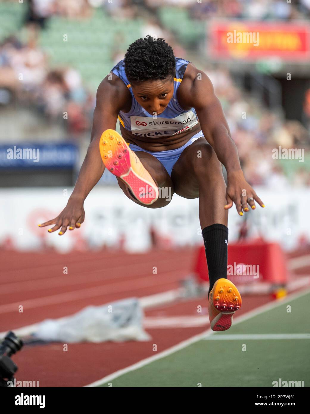 Shanieka Ricketts of Jamaica competing in the women’s triple jump at ...