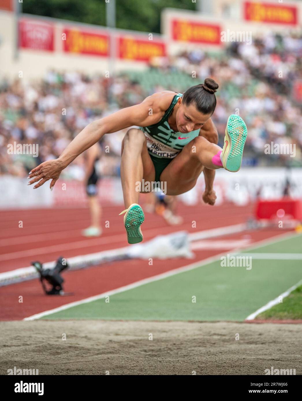 Maryna Bekh-Romanchuk of Ukraine competing in the women’s triple jump ...