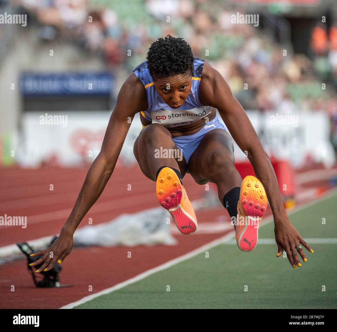 Shanieka Ricketts of Jamaica competing in the women’s triple jump at ...