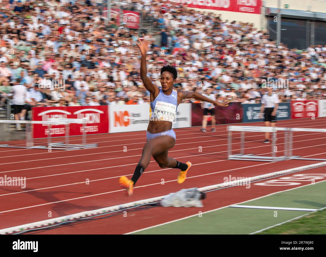 Shanieka Ricketts of Jamaica competing in the women’s triple jump at ...