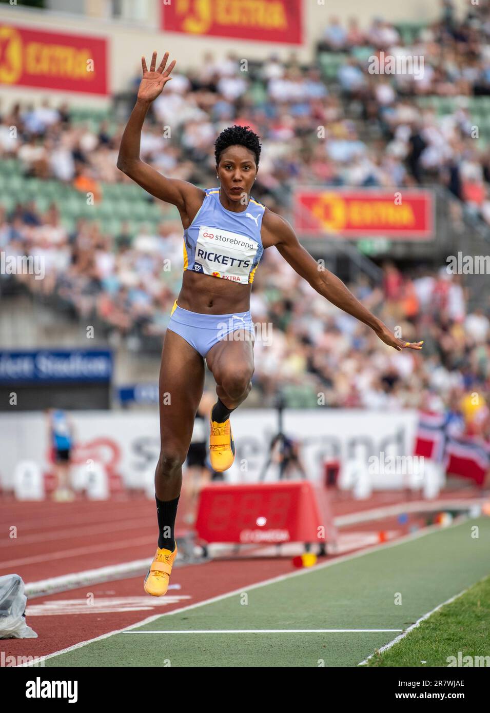 Shanieka Ricketts of Jamaica competing in the women’s triple jump at ...