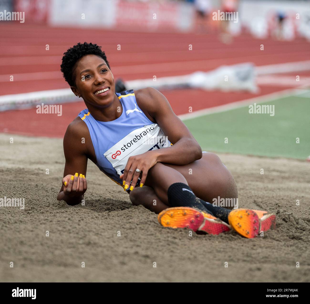 Shanieka Ricketts of Jamaica competing in the women’s triple jump at ...