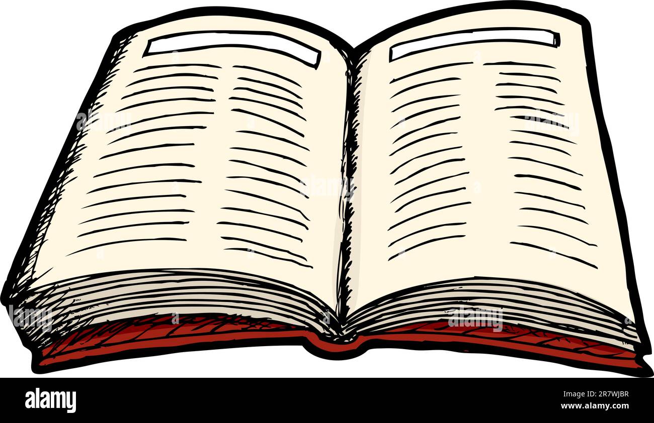 Illustration of an isolated generic open hardcover book Stock Vector ...