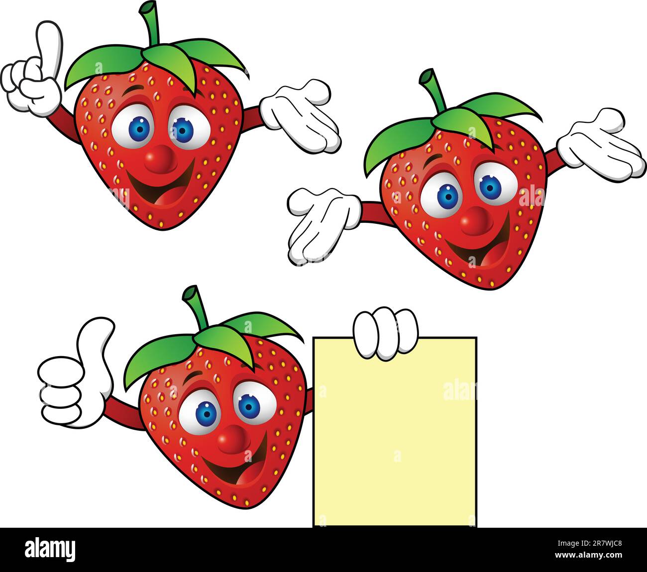 Vector illustration of strawberry cartoon character Stock Vector Image ...