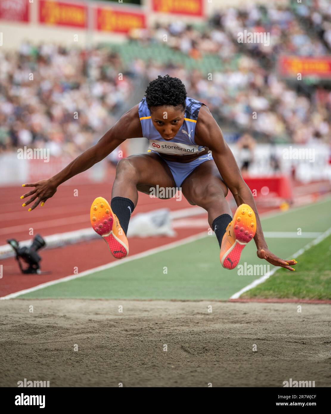 Shanieka Ricketts of Jamaica competing in the women’s triple jump at ...