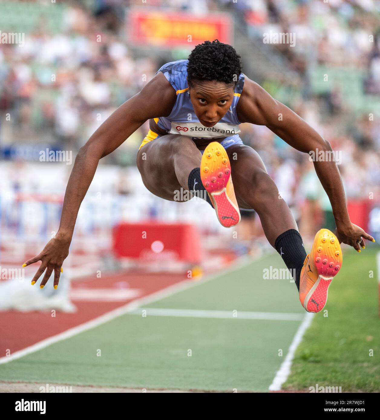 Shanieka Ricketts of Jamaica competing in the women’s triple jump at ...