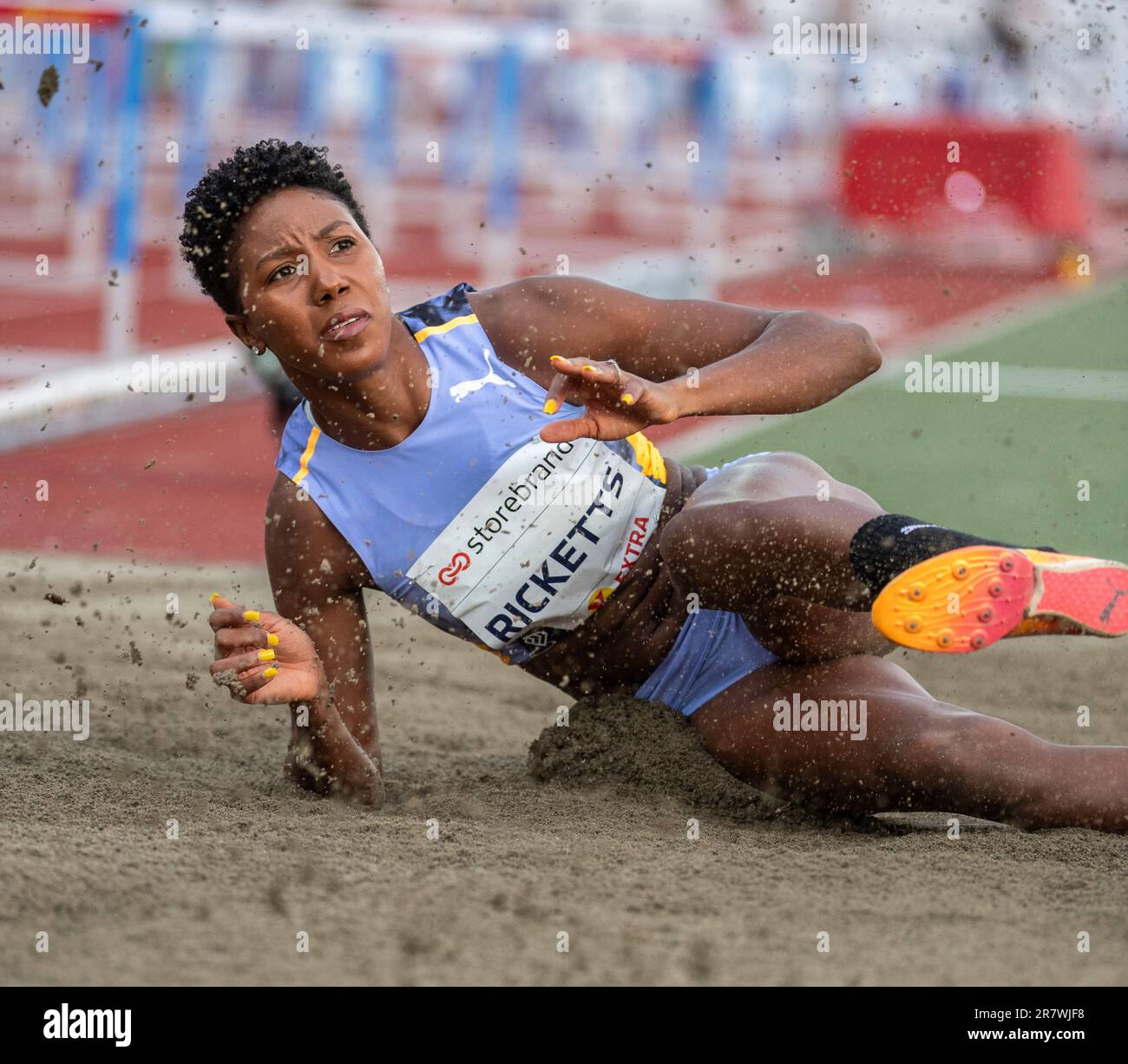 Shanieka Ricketts of Jamaica competing in the women’s triple jump at ...